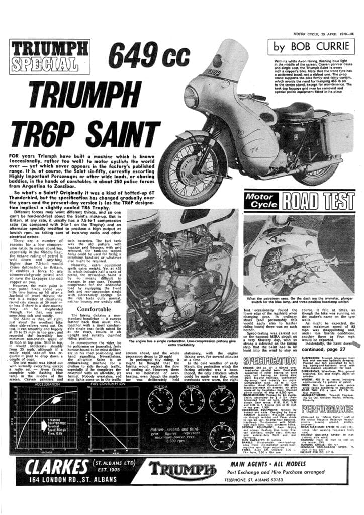 Triumph TR6P Saint 649cc 1970 - PDF Download | Classic Motorcycle ...
