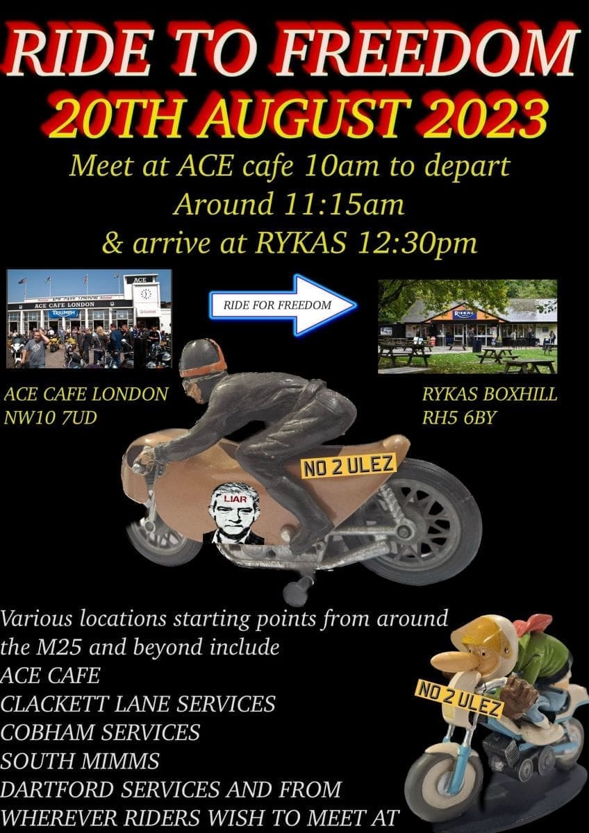 Ride for Freedom demonstration to be held against ULEZ expansion ...